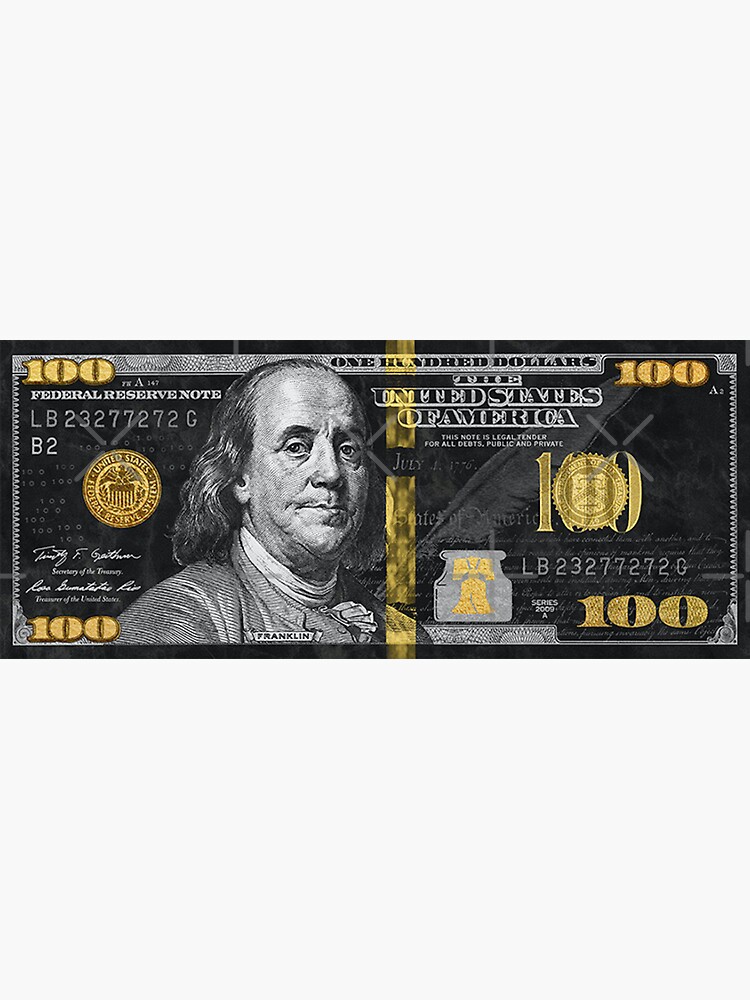 "100 Dollar Bill" Sticker for Sale by BuksDesigns | Redbubble