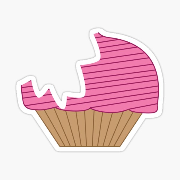"Bitten Cupcake (Pink)" Sticker for Sale by Squeebird | Redbubble