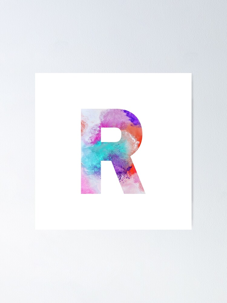 "Initial Monogram Letter R Purple, Pink and Blue Watercolor Design ...