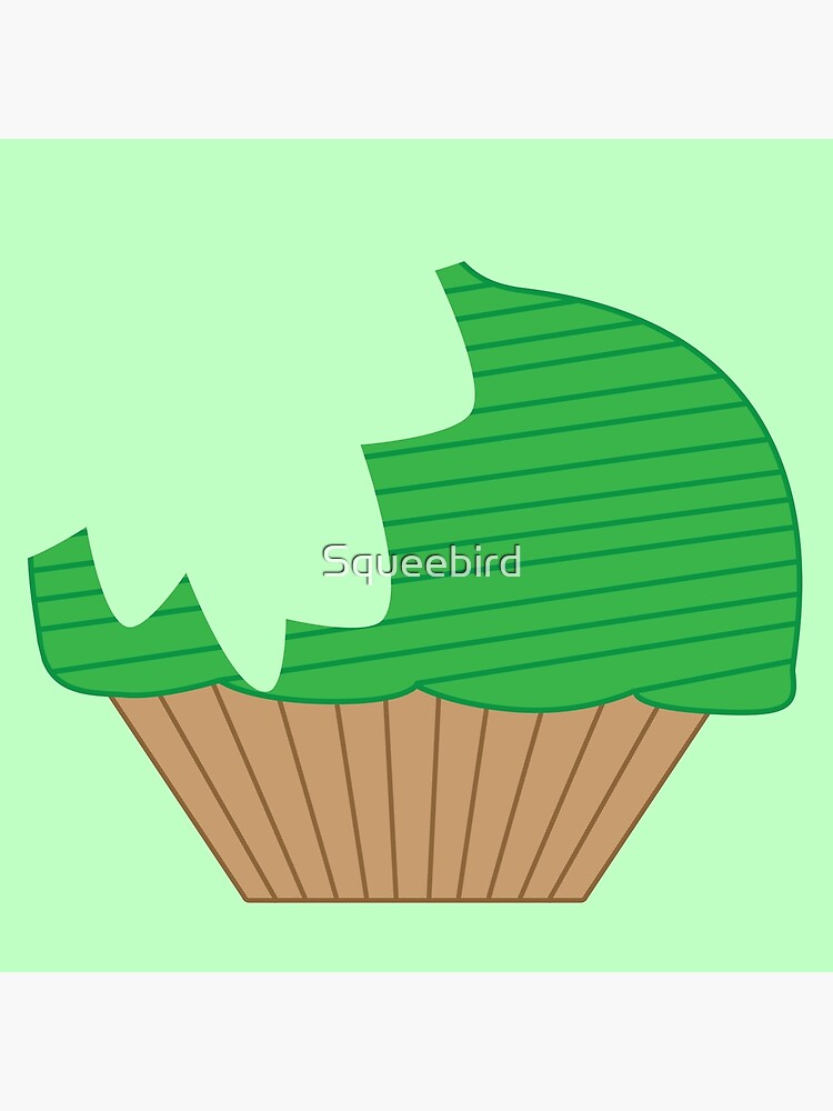 "Bitten Cupcake (Green)" Poster by Squeebird | Redbubble