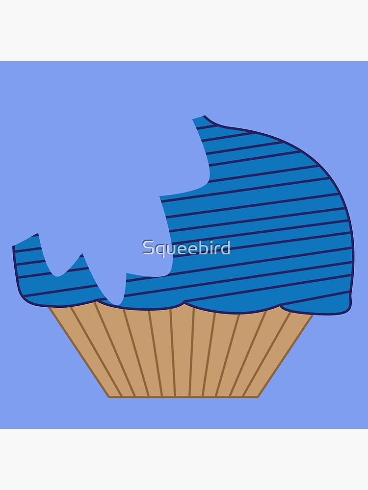 "Bitten Cupcake (Blue)" Poster by Squeebird | Redbubble