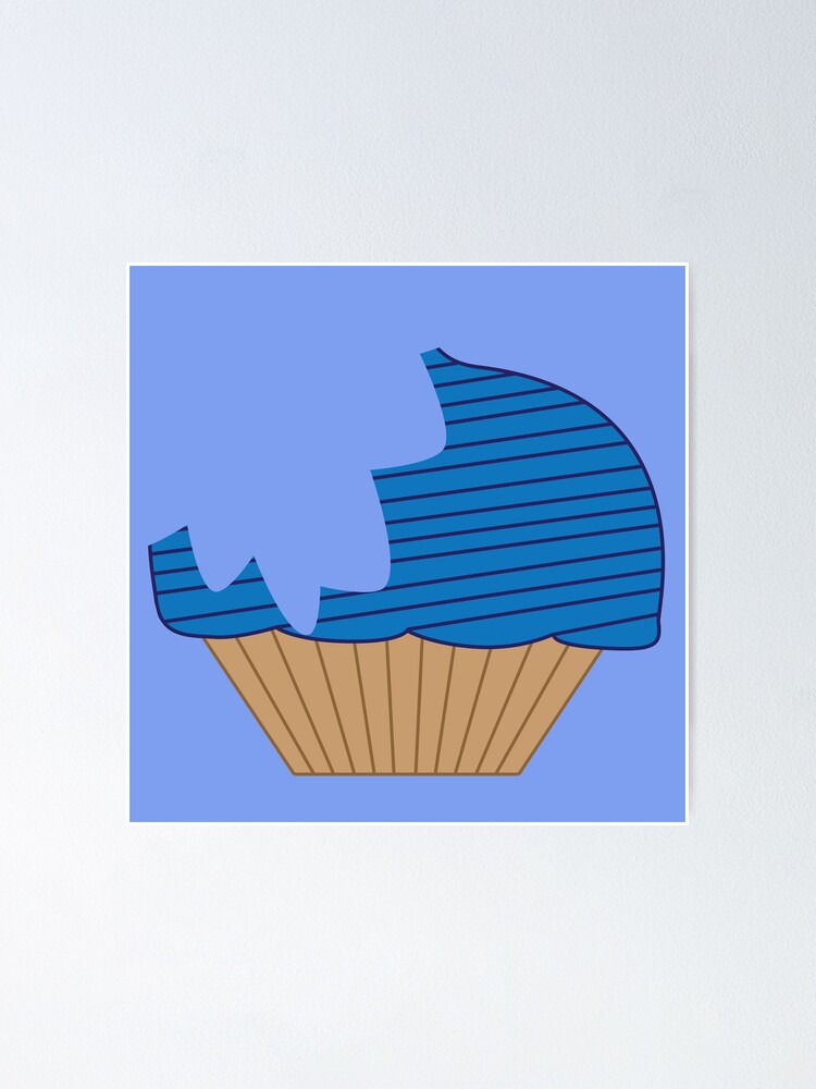 "Bitten Cupcake (Blue)" Poster by Squeebird | Redbubble