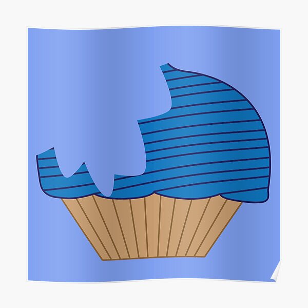 "Bitten Cupcake (Blue)" Poster by Squeebird | Redbubble