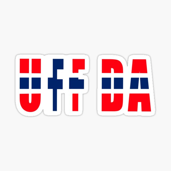 "Uff Da, Norwegian Flag,Scandinavian " Sticker for Sale by lil-mck ...