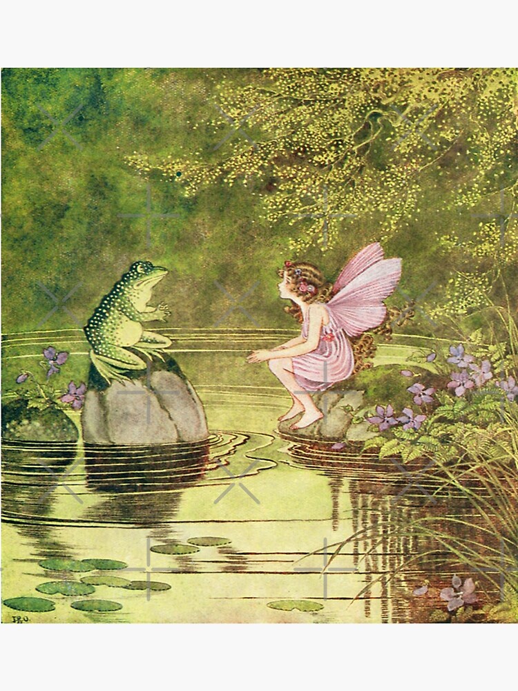 "Frogs and Fairies, Fairy Vintage Artwork" Poster by Bellathewilde ...
