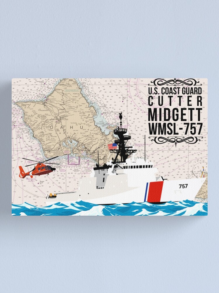"Chart Art - Coast Guard Cutter Midgett" Canvas Print for Sale by ...