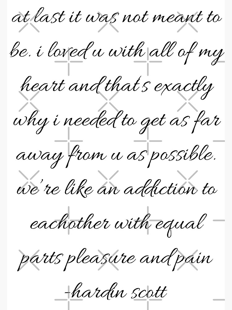 "Hardin Scott Letter to Tessa Young After We Collided" Art Print for ...