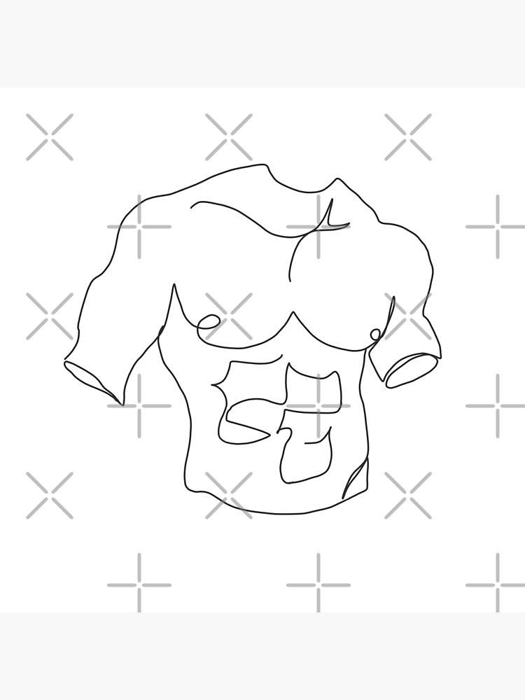 "Male torso line art. " Poster by gaylineart | Redbubble