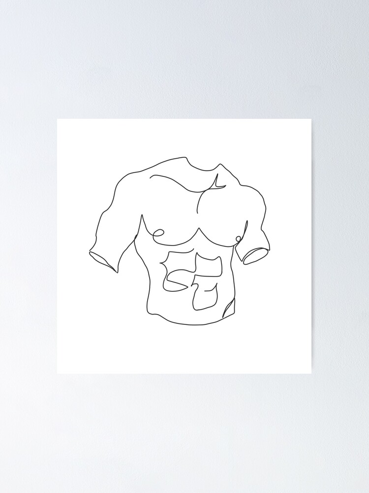 "Male torso line art. " Poster by gaylineart | Redbubble