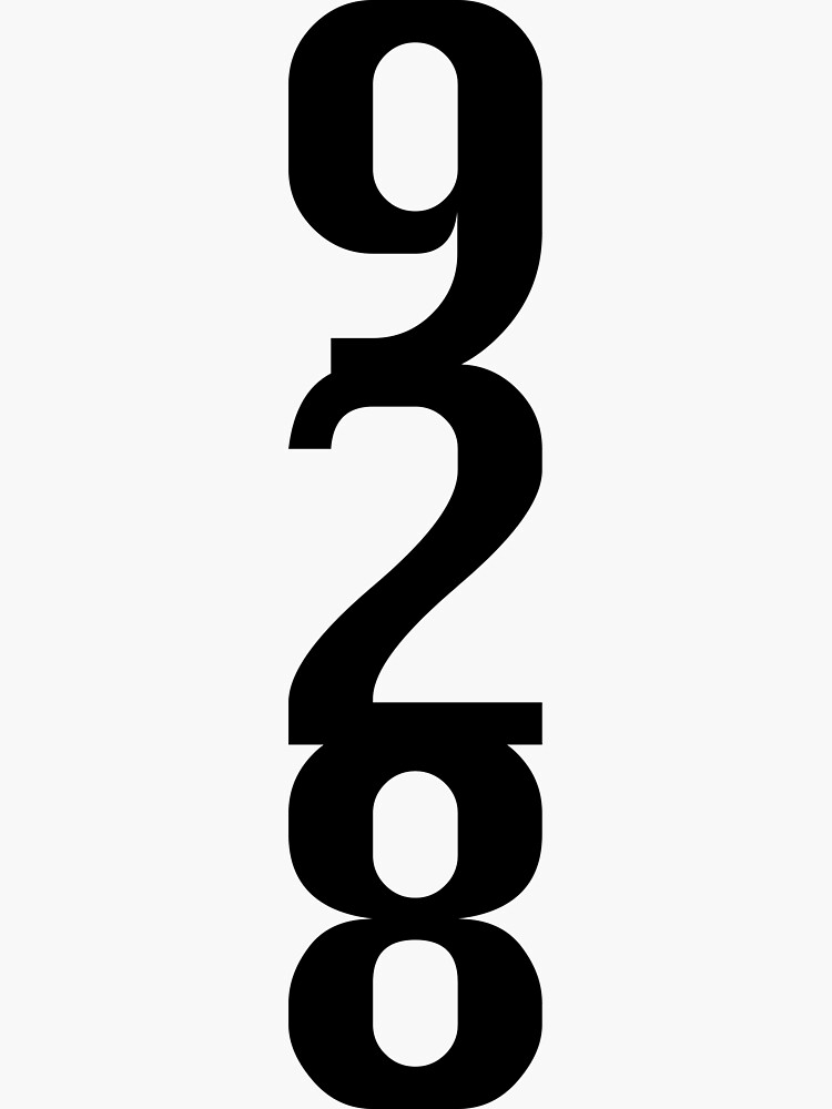 "928" Sticker for Sale by Jakman | Redbubble