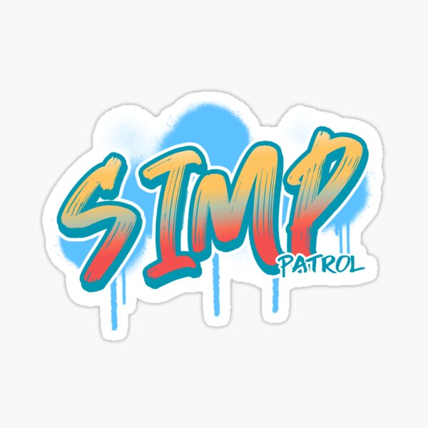 "Graffiti Spray Paint SIMP PATROL Funny" Sticker for Sale by GOdesign26 ...