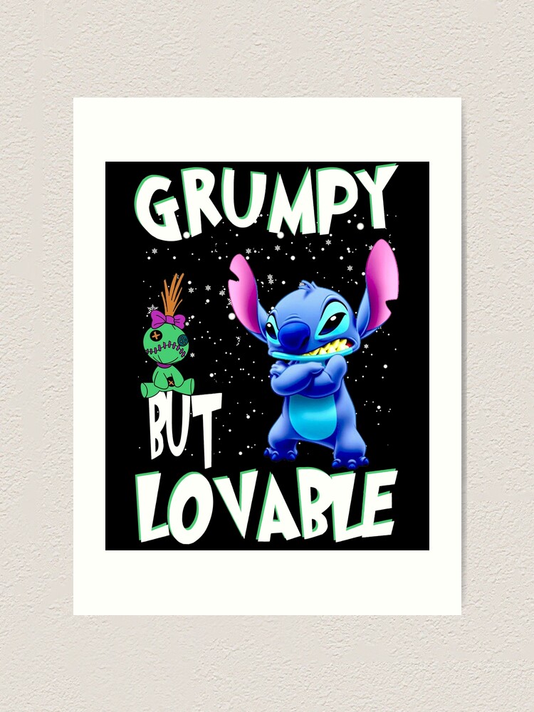 "grumpy but lovable stitch people gift for fans happy and cute" Art ...