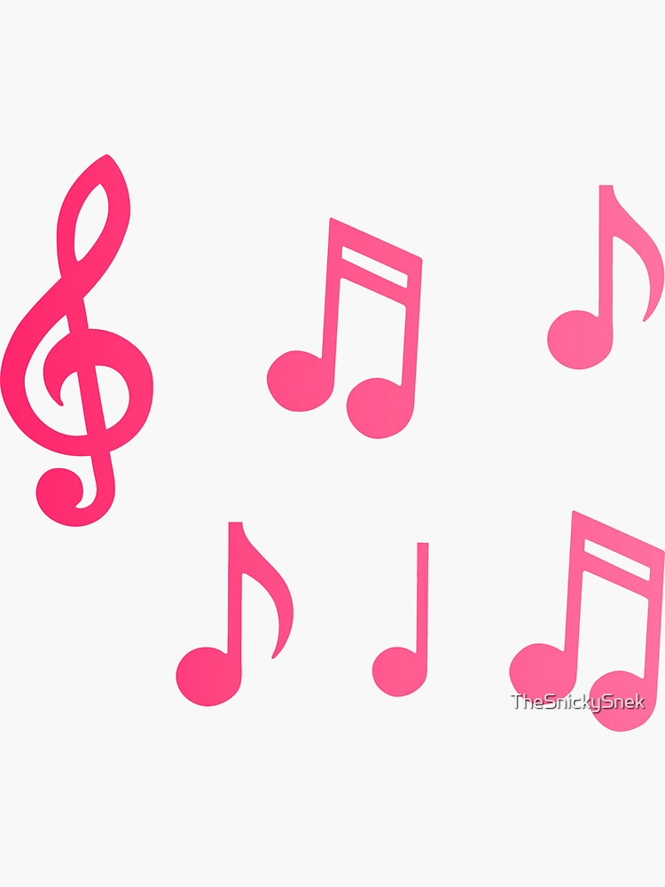 "Pink Music Notes" Sticker by TheSnickySnek | Redbubble