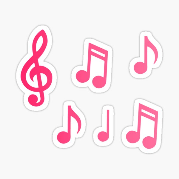 "Pink Music Notes" Sticker by TheSnickySnek | Redbubble