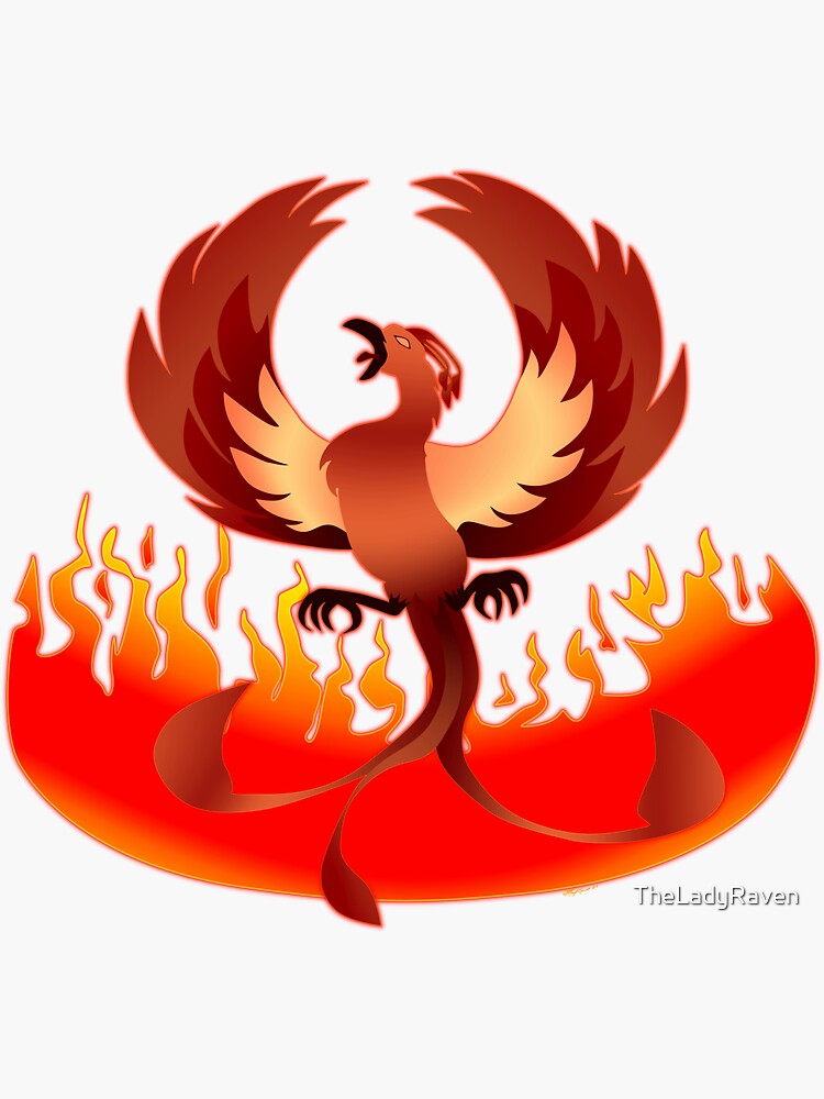 "Red Phoenix" Sticker for Sale by TheLadyRaven | Redbubble