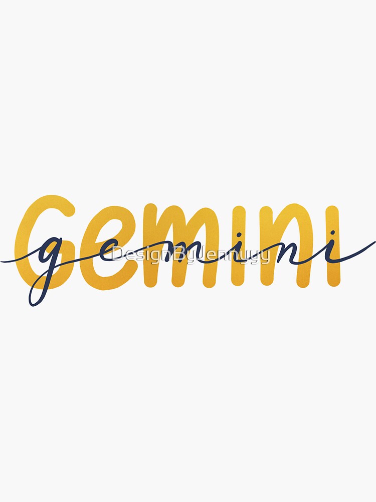 "Gemini (Gold Handlettering / Calligraphy)" Sticker for Sale by ...