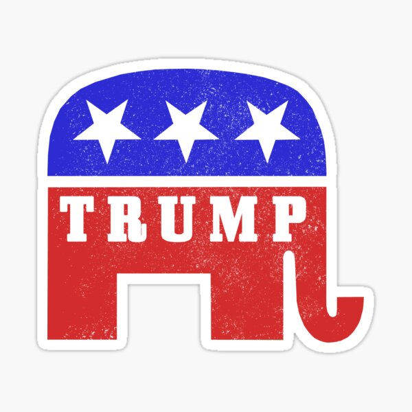 "Trump Republican Elephant Logo Distressed" Sticker for Sale by LOTF ...