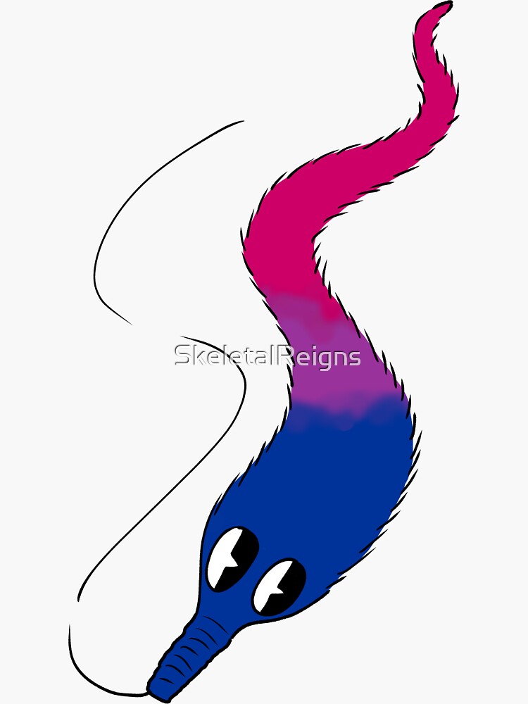 "Bisexual worm on string " Sticker for Sale by SkeletalReigns | Redbubble