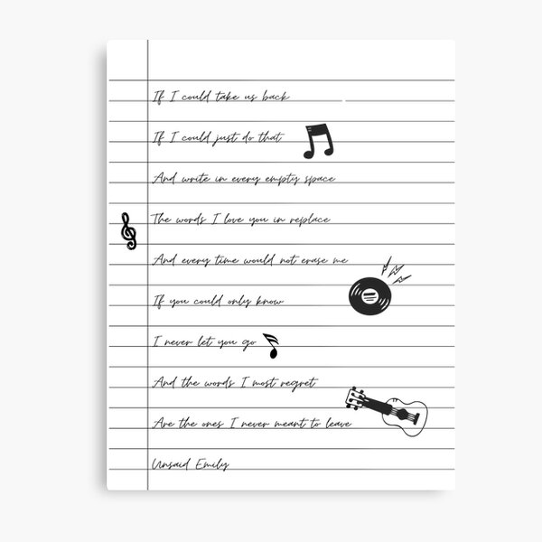 "unsaid Emily lyrics letter with doodle julie and the phantoms" Metal ...