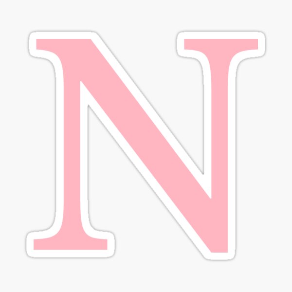 "Letter N - Light Pink Color" Sticker for Sale by FunStudio | Redbubble