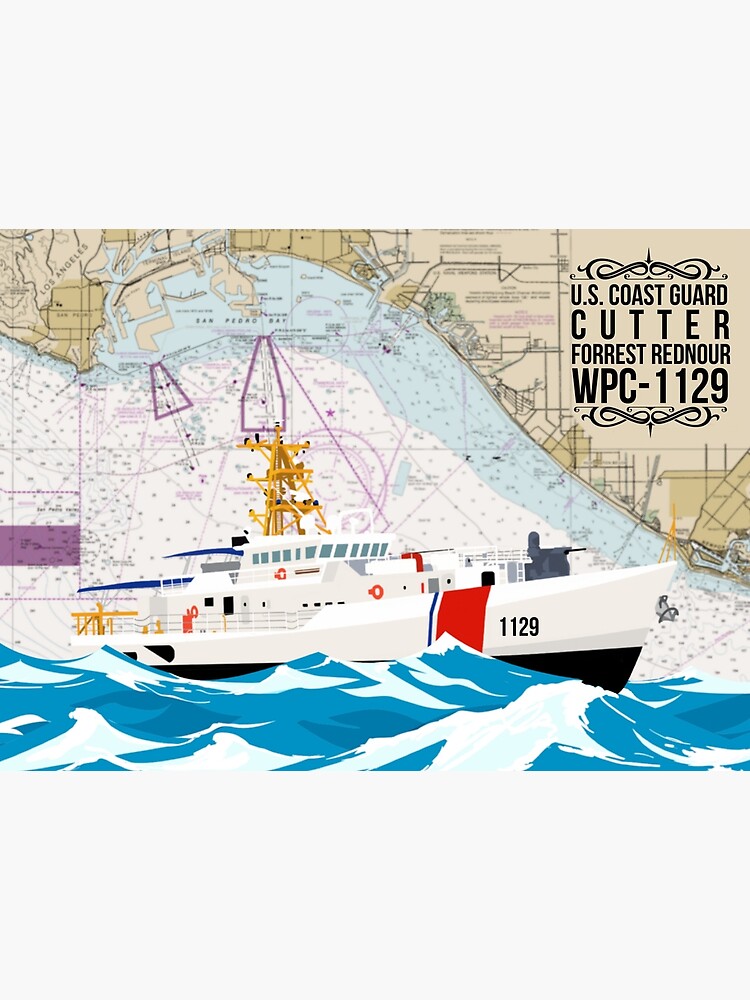 "Chart Art - Coast Guard Cutter Forrest Rednour" Art Print for Sale by ...