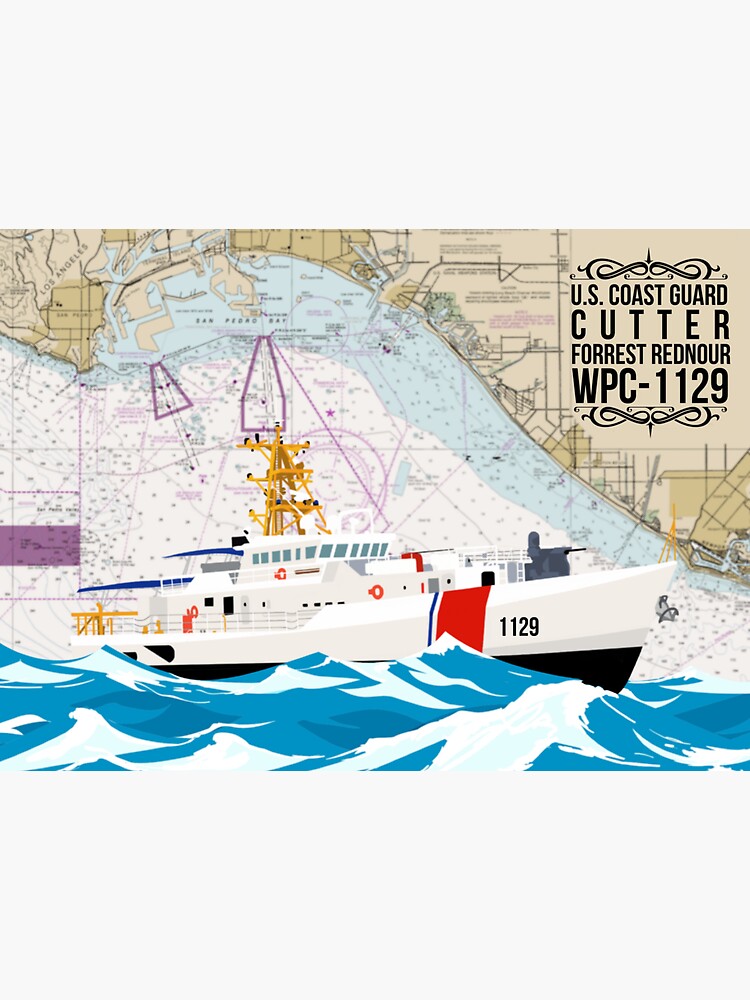 "Chart Art - Coast Guard Cutter Forrest Rednour" Sticker by ...