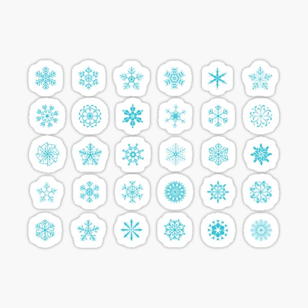 "Blue Snowflake Sticker Pack" Sticker by printablepretty | Redbubble