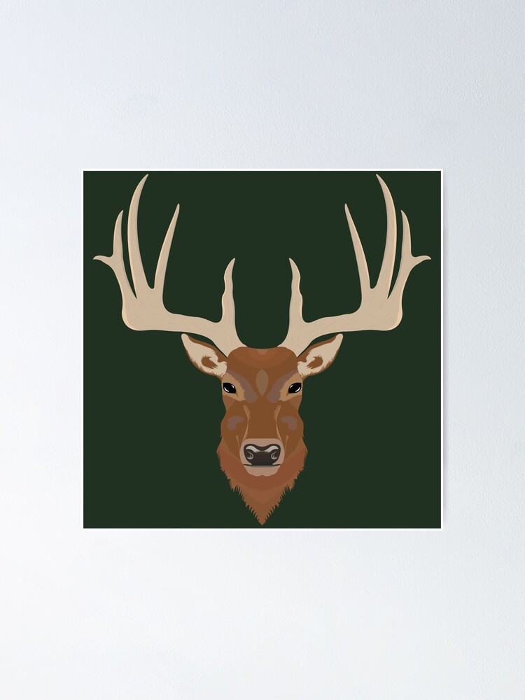 "Stag face drawing with details " Poster for Sale by himali001 | Redbubble