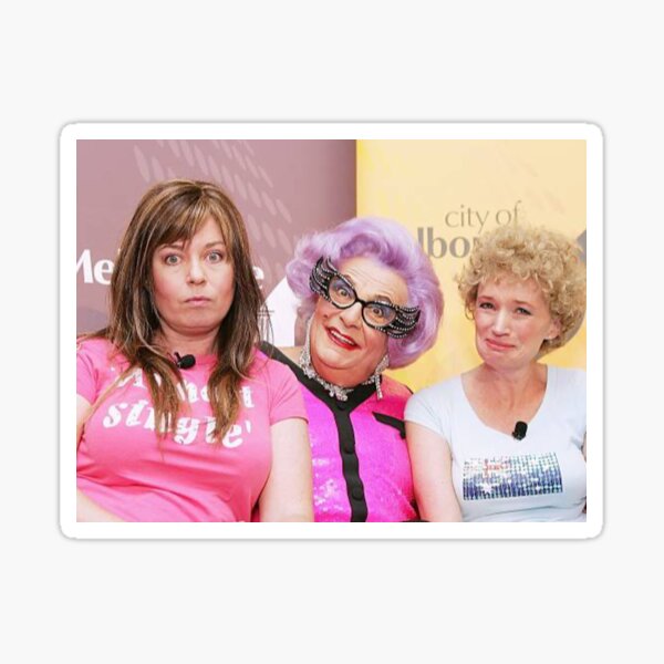 "Kath and Kim and Dame Edna" Sticker for Sale by mollyorphanos | Redbubble
