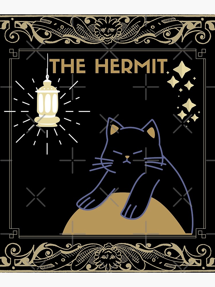 "The hermit tarot card, cat meme" Canvas Print by LululikesU | Redbubble