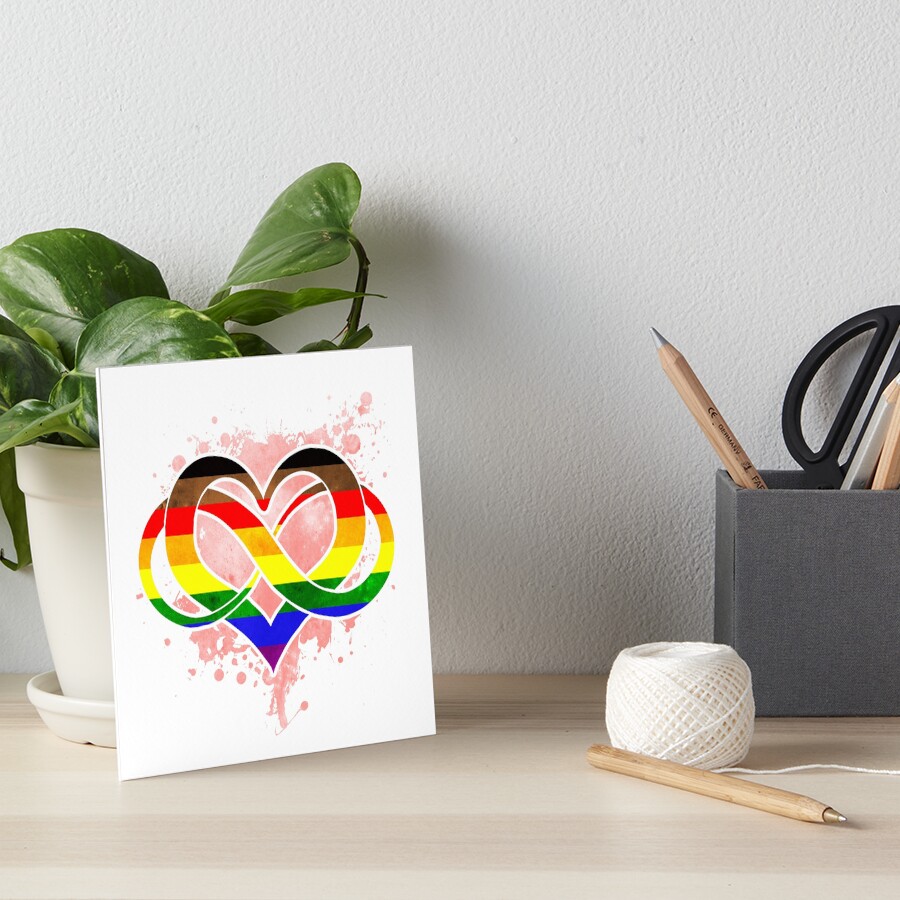 "Rainbow inclusive flag - Poly heart - LGBT symbol" Art Board Print by ...
