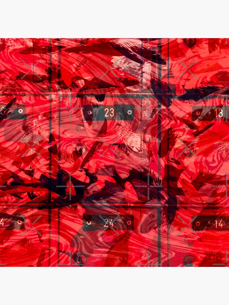 "RED CUBICLES - impressionist art" Sticker for Sale by lukefranklin65 ...