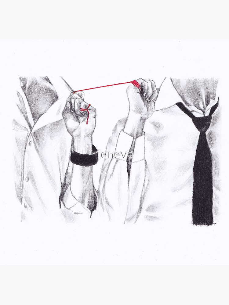 "BounPrem Red Thread (Sketch)" Sticker for Sale by jeneva | Redbubble