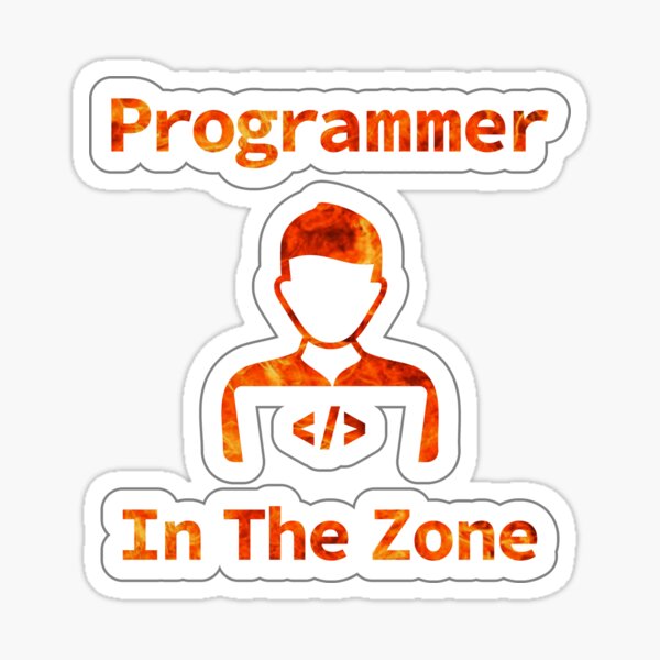 "Programmer In The Zone, Sticker, Programmer At Work, Source Code ...