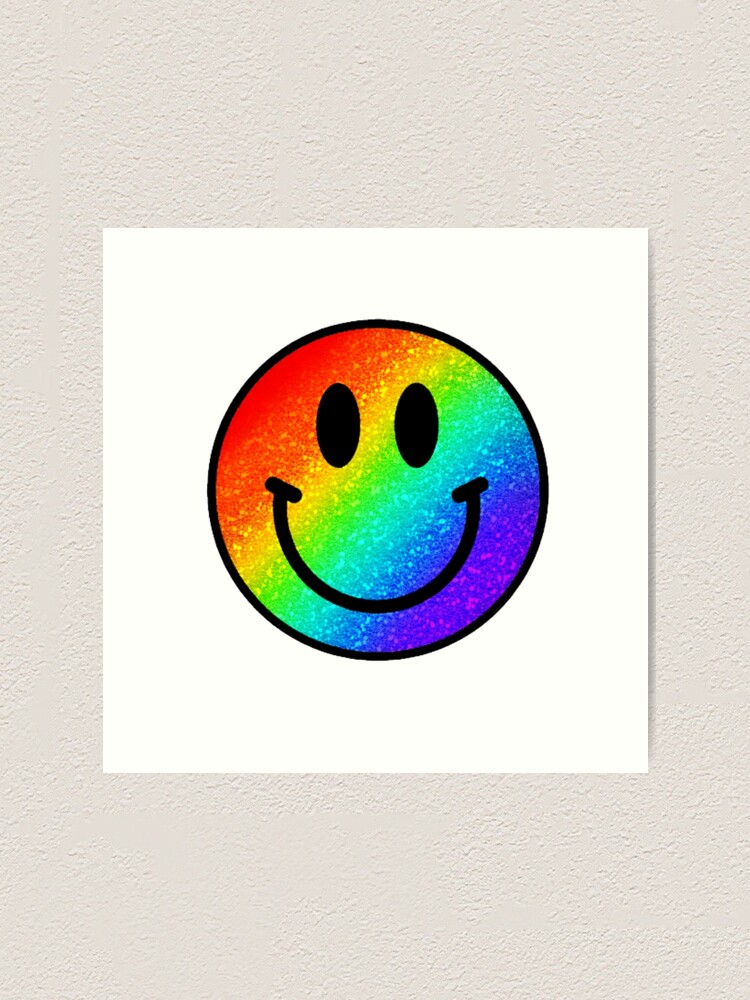 "rainbow glitter smiley face" Art Print for Sale by elizastreet | Redbubble
