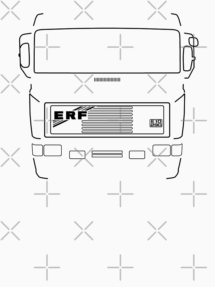 "Classic ERF E Series heavy truck black outline graphic" T-shirt for ...