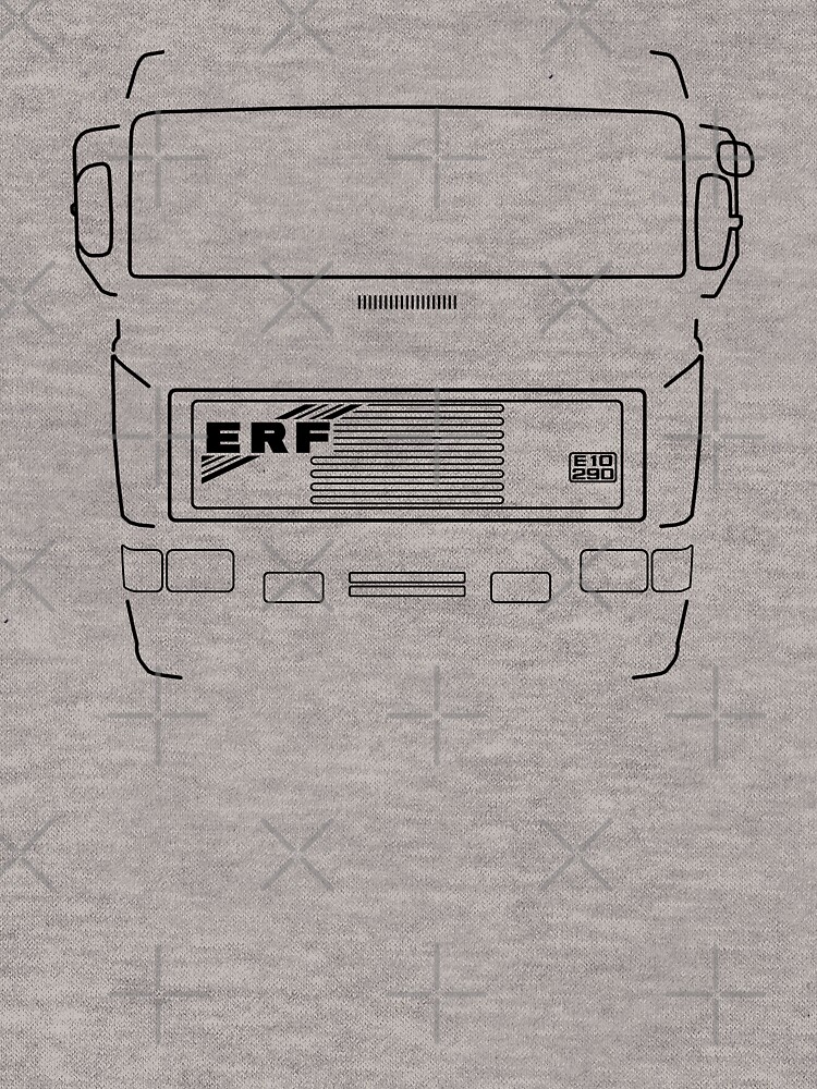 "Classic ERF E Series heavy truck black outline graphic" Lightweight ...