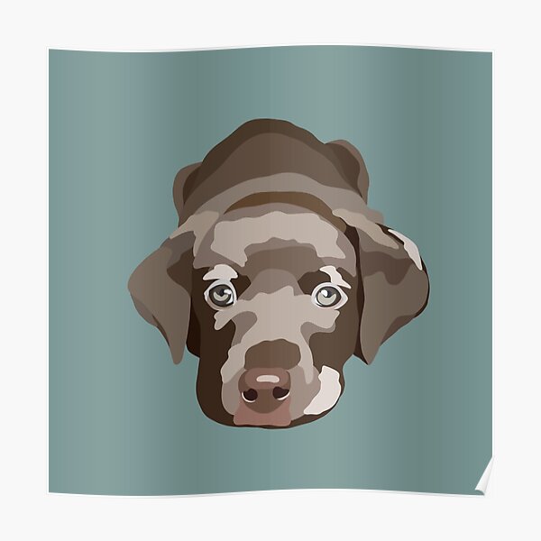 "Coco Lab Puppy Dog Portrait Digital Illustration" Poster for Sale by ...