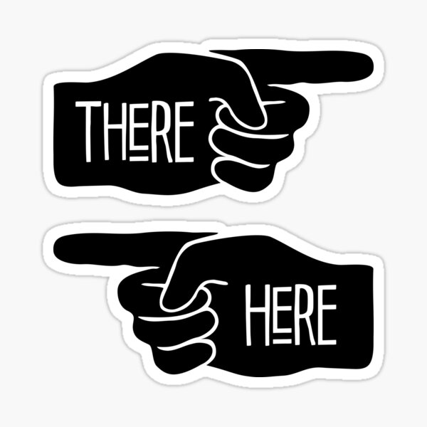 "Funny Hands Pointing Here And There" Sticker by rcmorigami | Redbubble