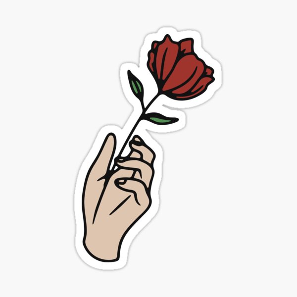 "Hand and Flower" Sticker by Myowander | Redbubble