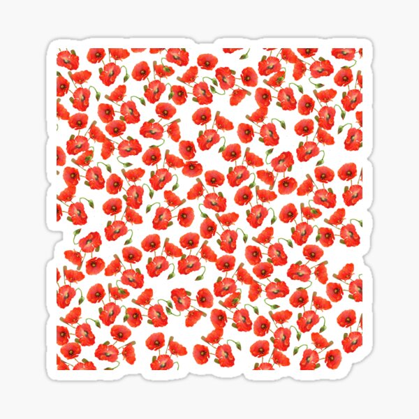 "Red poppies and cute cool poppy mask" Sticker for Sale by Collagedream ...