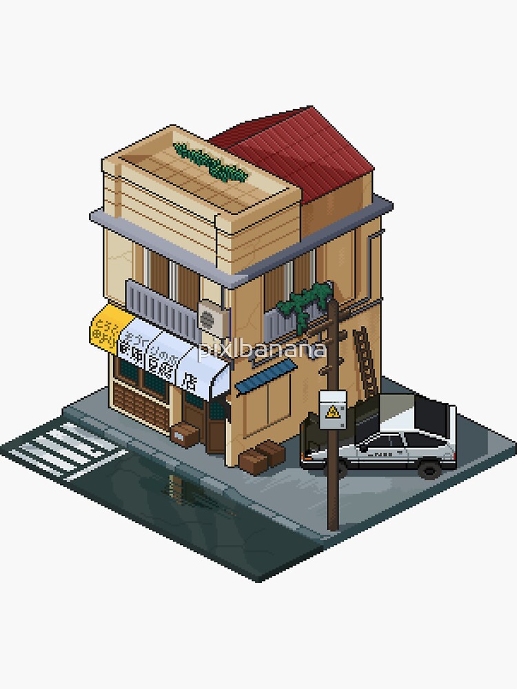 "initial D Tofu Shop AE85 Pixel Art " Sticker for Sale by pixlbanana ...