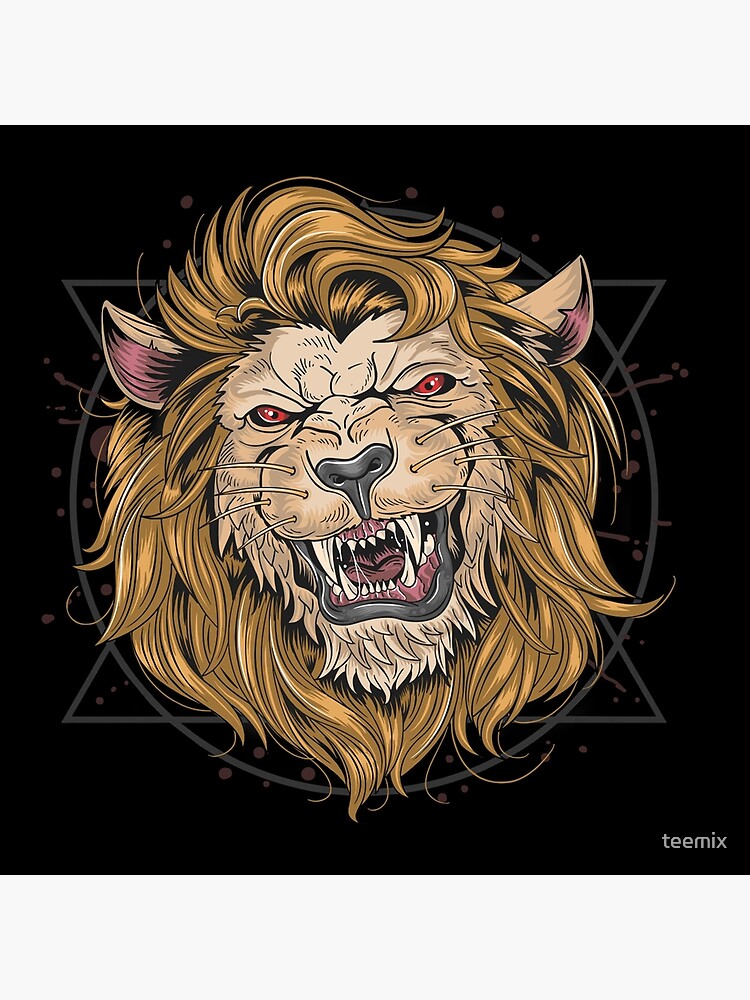 "Leo zodiak the head of a lion with a very fierce and angry face ...