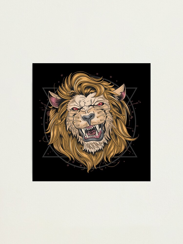 "Leo zodiak the head of a lion with a very fierce and angry face ...