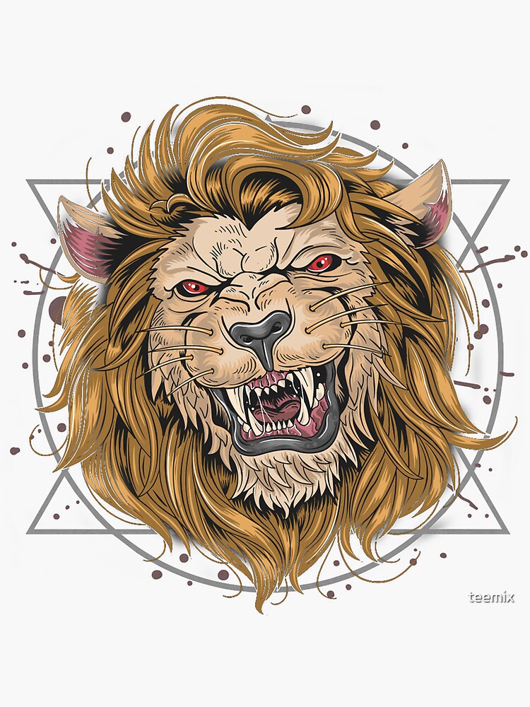"Leo zodiak the head of a lion with a very fierce and angry face ...
