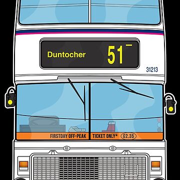 "Firstbus Glasgow Bus 00s 31213 Duntocher 51 Illustration" Sticker for ...