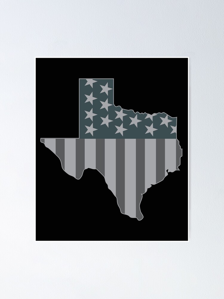 "texas american flag gray" Poster for Sale by baingraphics | Redbubble