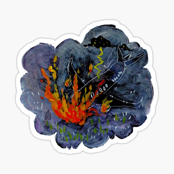 "Plane Crash" Sticker for Sale by wycarsonart | Redbubble