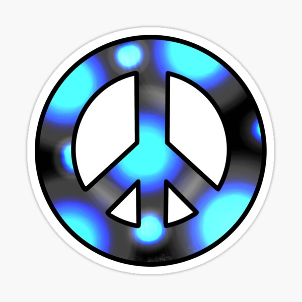 "Electric Blue Glow Peace Sign" Sticker for Sale by artmadebymia ...