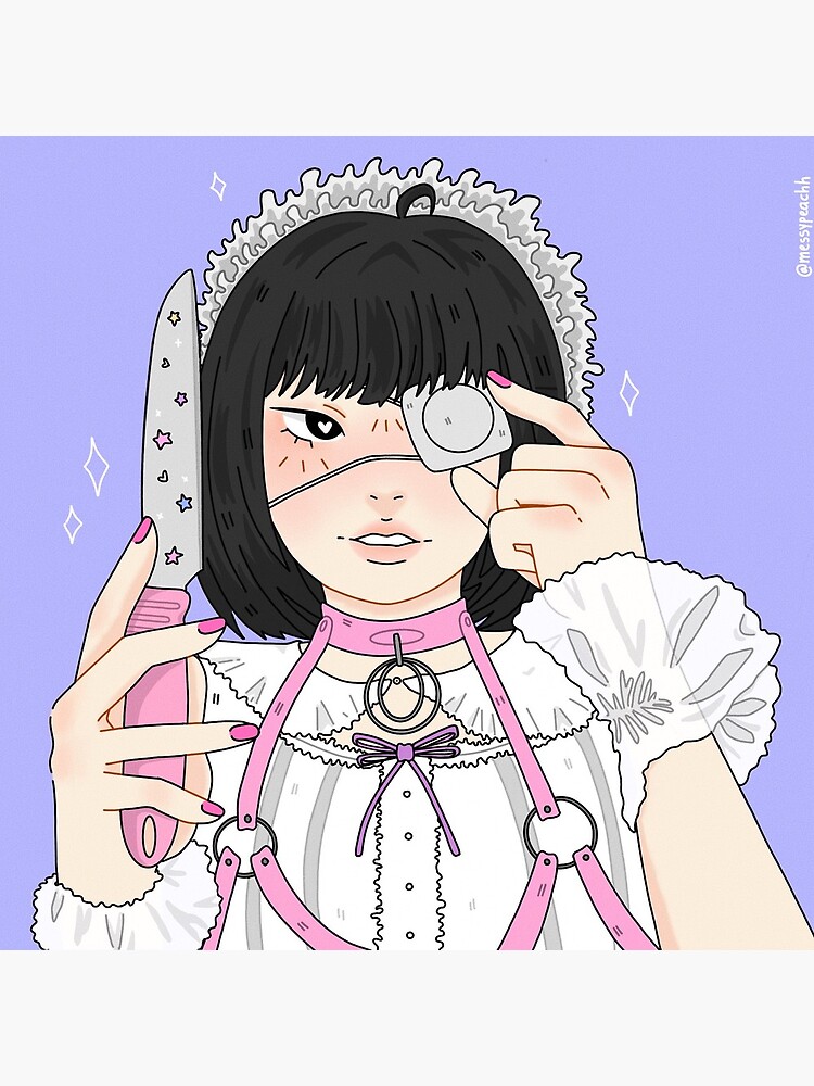 "Cute psycho girl" Art Print for Sale by messypeachh | Redbubble